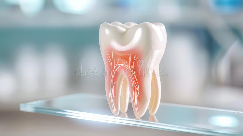 Detailed Tooth Model with Nerve Anatomy Stock Illustration ...