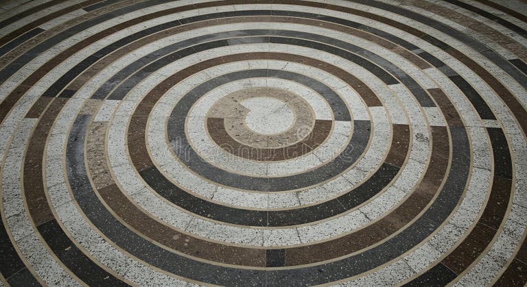 Concentric Circular Pavement Pattern Stock Illustration - Illustration ...