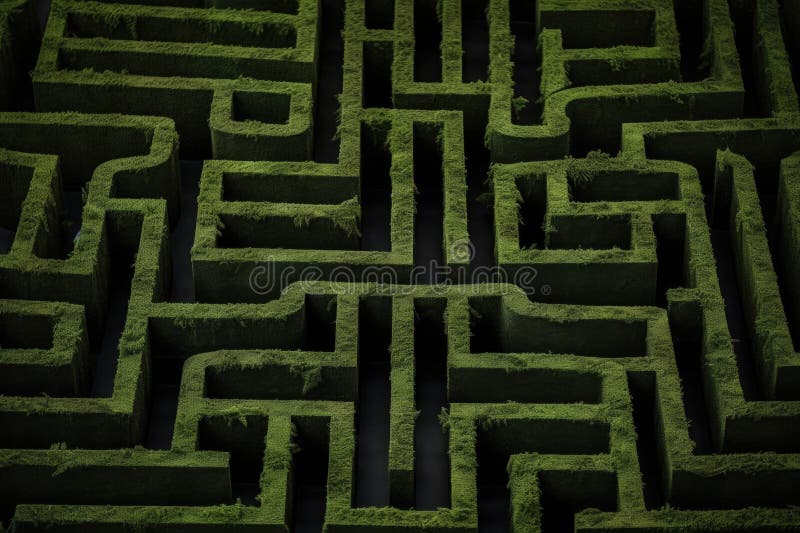 Detailed Top View of a Maze Stock Image - Image of complexity, solution ...