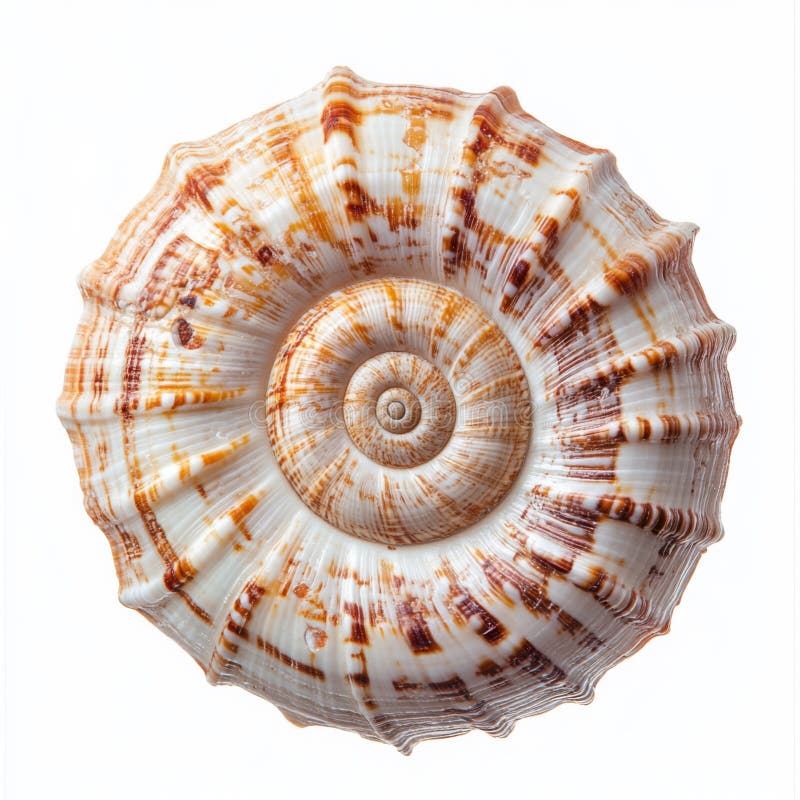 Detailed Top View of a Spiral Seashell with Rich Texture and Natural ...