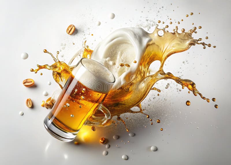 Detailed TopDown View of a Beer Spill on a White Background HighQuality ...