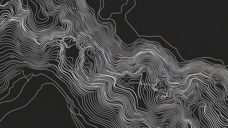 Detailed Topographic Background with Texture. Abstract Monochrome Image ...