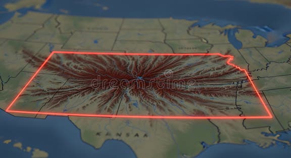Mount Rainier National Park Topographic Map with Red Boundary Highlight ...