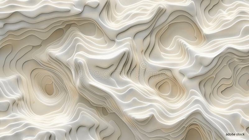 Detailed Topographic Map Vector Illustration - Monochrome Light Grey ...