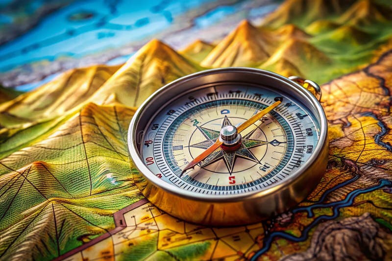 Detailed Topographical Map and Compass a Comprehensive Guide To Outdoor ...