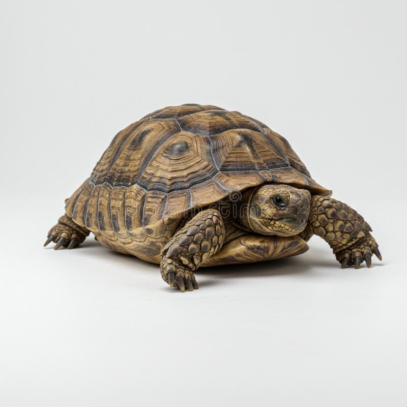 A Detailed Tortoise Model with a Textured, Brown Patterned Shell and ...