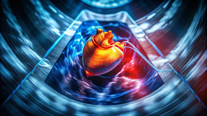 Detailed Transesophageal Echocardiogram TEE Image Visualizing Cardiac ...
