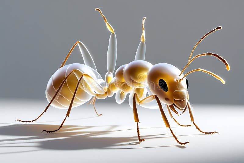 A Detailed Translucent Ant on a White Surface View Stock Illustration ...