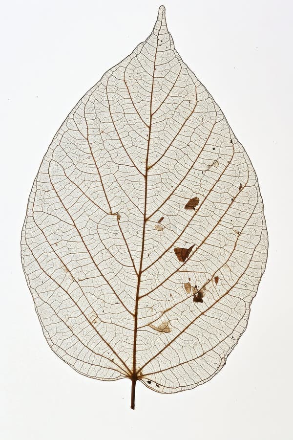 Detailed Transparent Skeleton Leaf Against Bright Background for ...