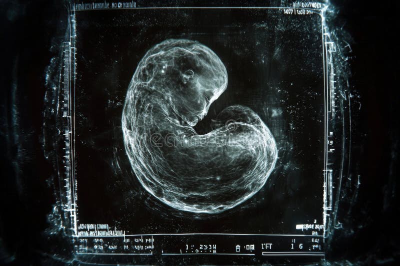 Scientific Ultrasound Image of a Developing Embryo in the Early Stages ...