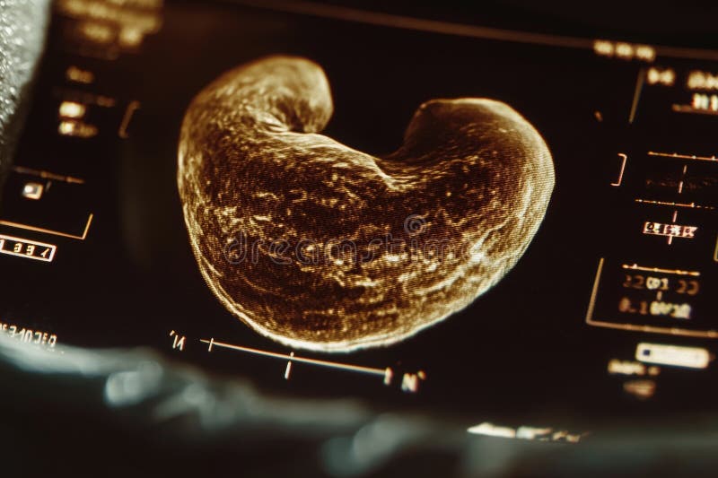 Pregnancy Ultrasound Showing Developing Embryo Inside the Womb Stock ...