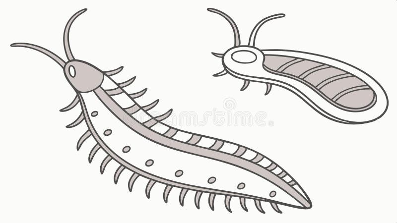 Detailed Vector Art of a Segmented Centipede-like Creature, Arthropod ...