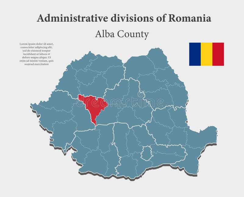 Vector Map Romania - Alba County Stock Vector - Illustration of romania ...
