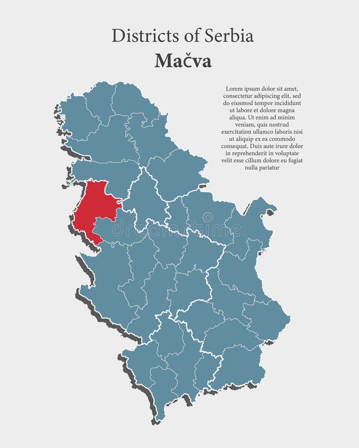 Vector Map Serbia - Macva District Stock Illustration - Illustration of ...