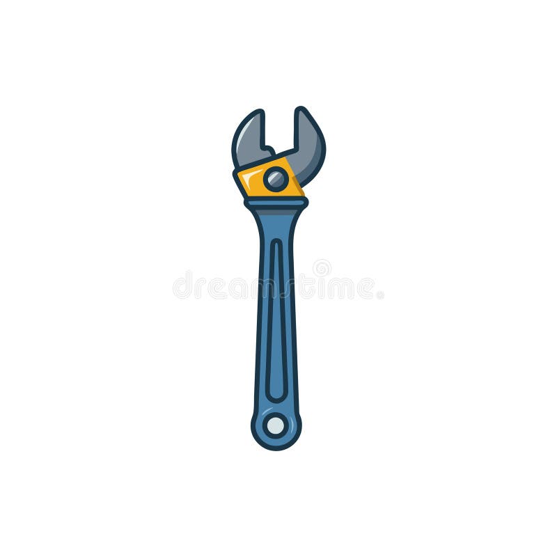 Vector Illustration of Adjustable Wrench Tool for Craft and Repair ...