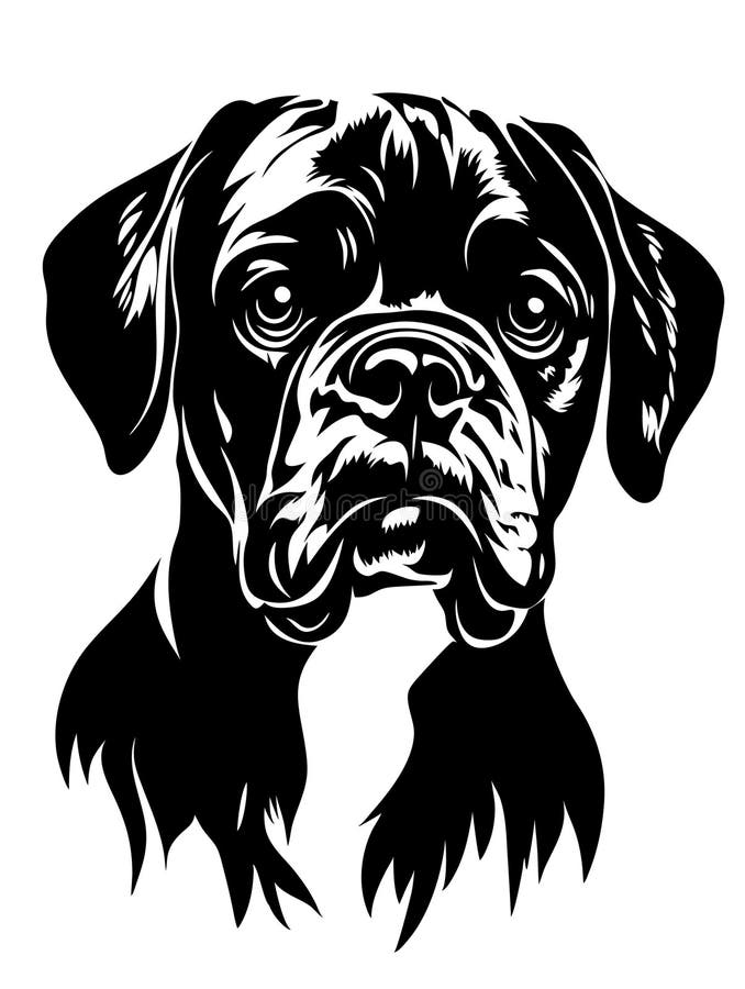Boxer Dog Face Vector Illustration for Tattoo or Design Projects Stock ...