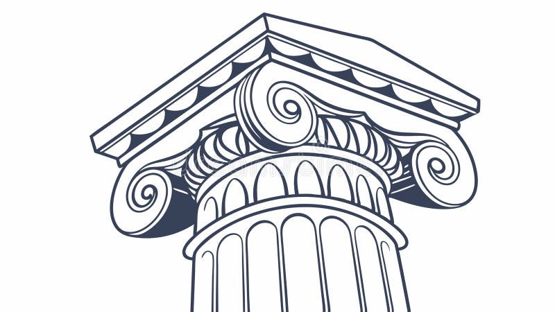 Classic Ionic Column Capital, Ancient Greek Architecture, Vector Design ...
