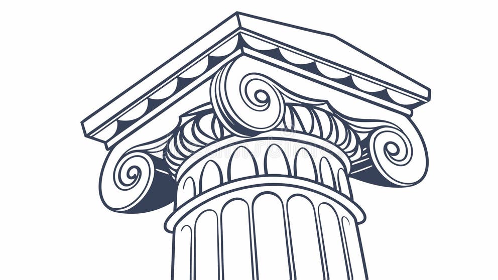 Classic Ionic Column Capital, Ancient Greek Architecture, Vector Design ...