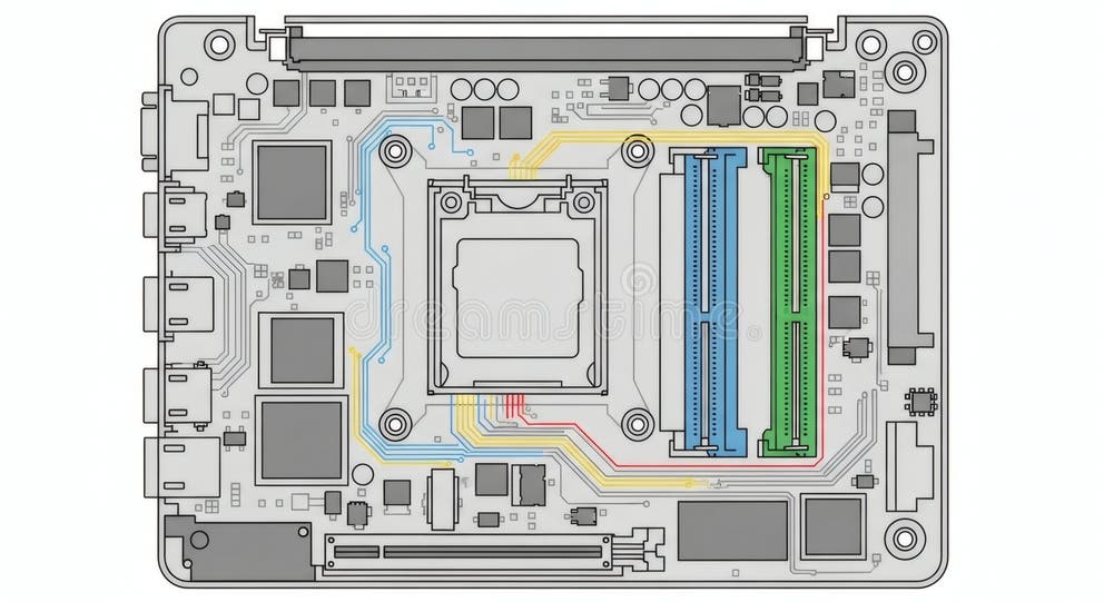 Computer Motherboard Layout Stock Illustrations – 2,129 Computer ...