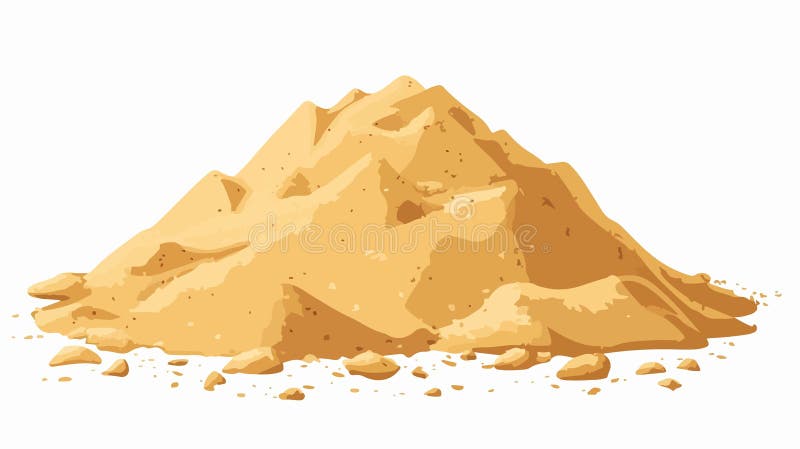 Detailed Vector Illustration of a Heap of Sand Isolated on White ...