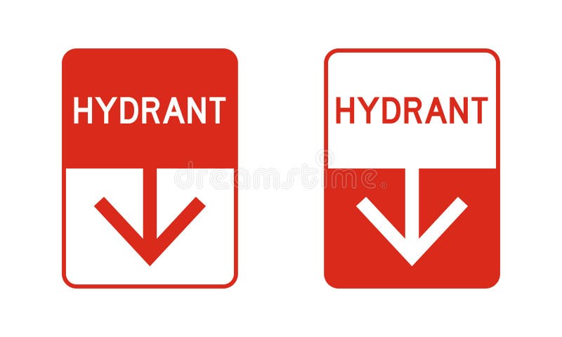 Vector Hydrant Sign Design Illustration Stock Vector - Illustration of ...