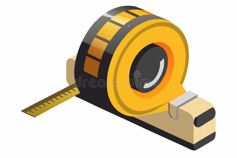 An Isolated Measuring Tape for Carpentry Work Vector Art Illustration ...