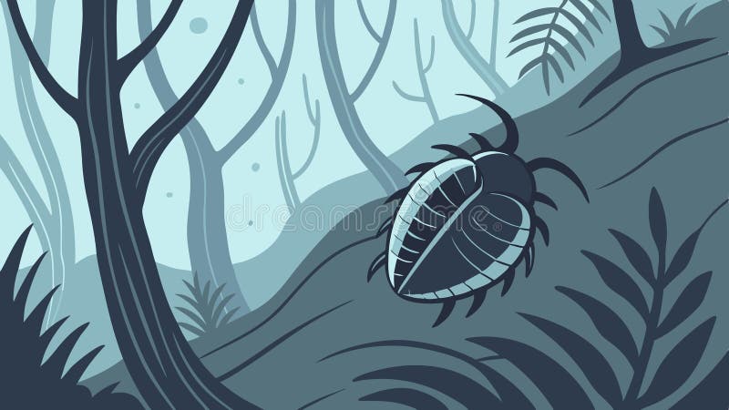 Large Beetle in Forest Floor Vector Illustration, Insect Wildlife ...