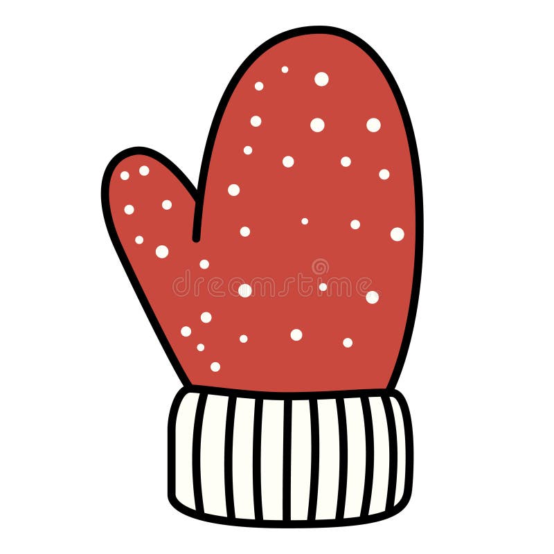 A Detailed Vector Illustration of a Mitten Stock Vector - Illustration ...