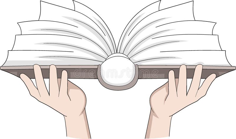 Open Book Held by Hands Symbolizing Knowledge and Learning Stock Vector ...