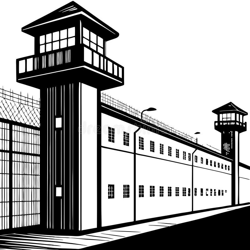 High Security Prison Complex Stock Illustrations – 7 High Security ...