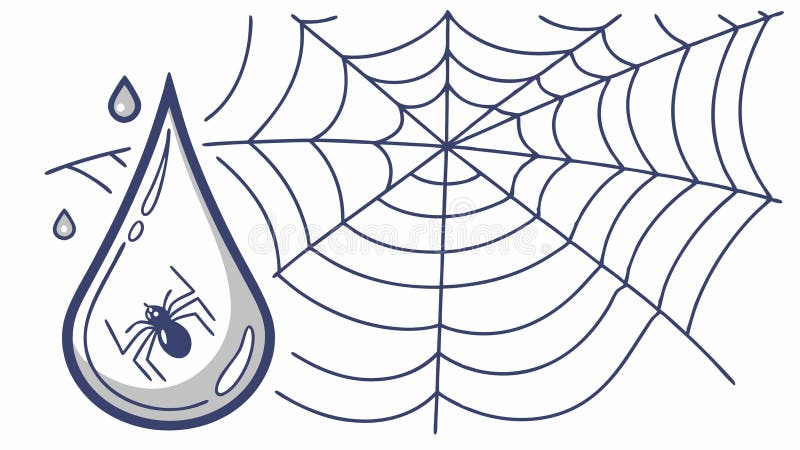 Spider Web with Dewdrop, Nature and Delicate Detail Graphic, Vector ...