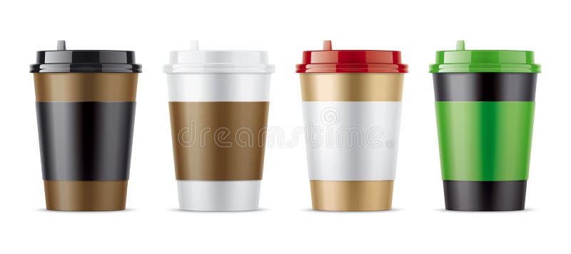 Coffee Cups. Medium Size Cups Stock Vector - Illustration of paper ...