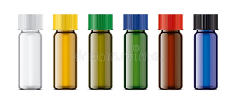 Colored Bottles Set. Transparent Version. Stock Vector - Illustration ...