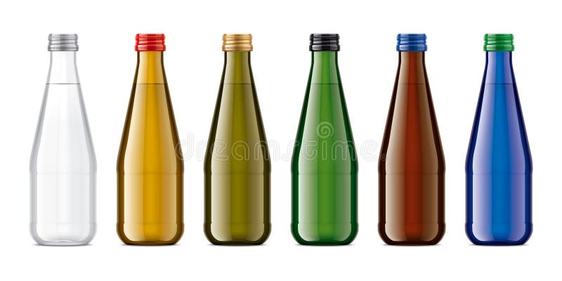 Set of Colored Glasses Bottles. Stock Vector - Illustration of bottles ...