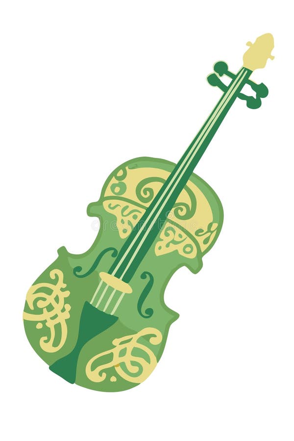 A Detailed Vector of an Irish Fiddle with Decorative Celtic Patterns ...