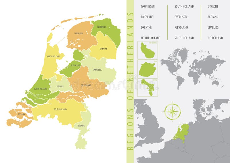 Detailed Vector Map of the Netherlands with Administrative Divisions ...