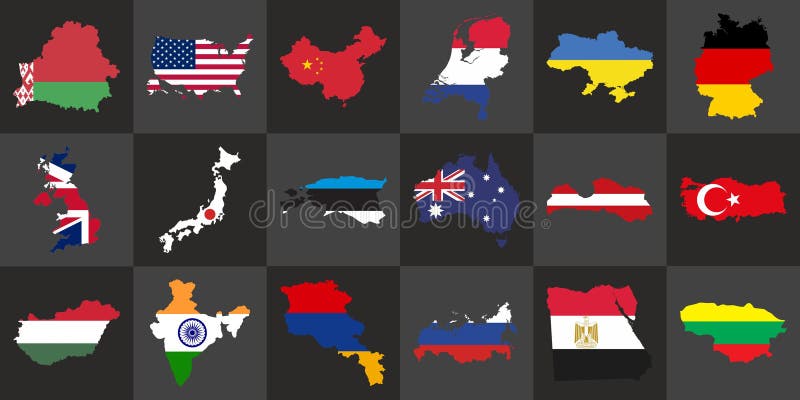 Detailed Vector Maps of the Countries in the World. Colorful Banner ...