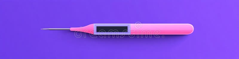 A Detailed Vector Medical Thermometer Icon in Pink Stock Illustration ...