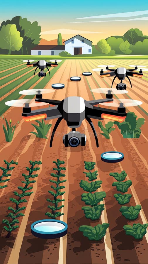 A Detailed Vector Scene of a Smart Farm Stock Illustration ...