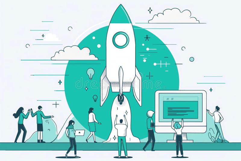 Startup Vision Launch, AI Generated Stock Illustration - Illustration ...