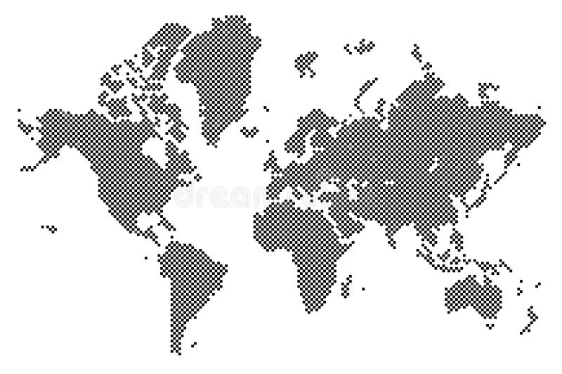 Dotted Black World Map Isolated on White Background. the Planet ...