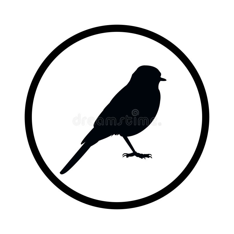 Detailed Vectoral Bird in Round. Stock Illustration - Illustration of ...