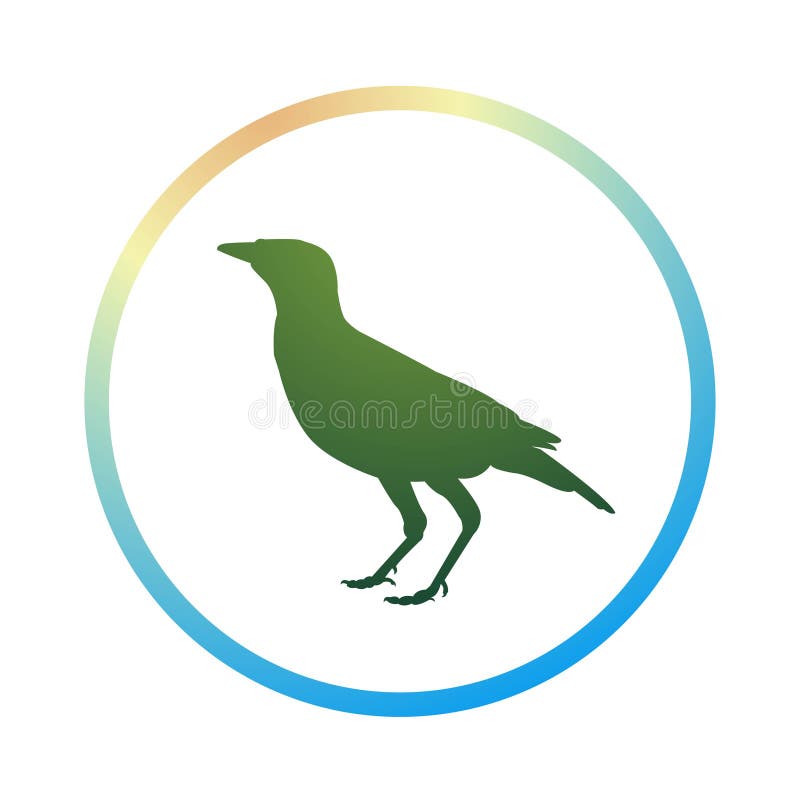 Detailed Vectoral Bird in Round. Stock Illustration - Illustration of ...
