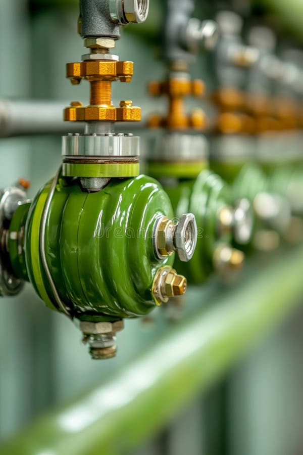 Detailed View of Advanced Green Hydrogen Valves in a Cutting-edge ...