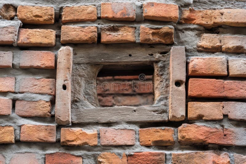 Brick Wall with a Rectangular Opening Showcases Classic Architecture ...
