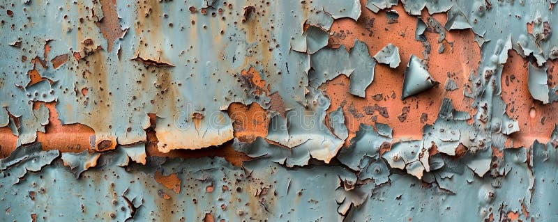 Detailed View of an Aged Metal Surface with Layers of Peeling Paint and ...