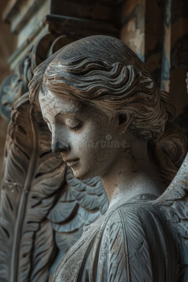 Detailed View of an Angel Statue, Suitable for Various Projects Stock ...