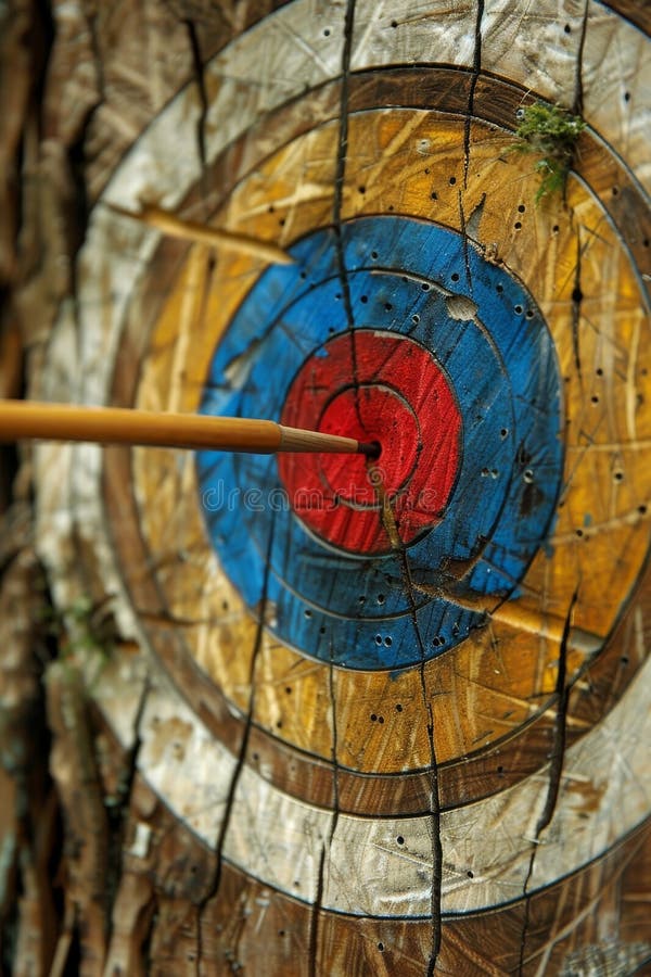 Detailed View of Archery Target and Arrow with Generous Space for Text ...