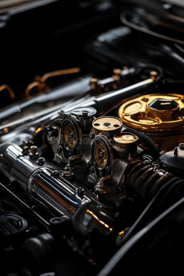 A Detailed View of an Automobile Engine Stock Image - Image of close ...