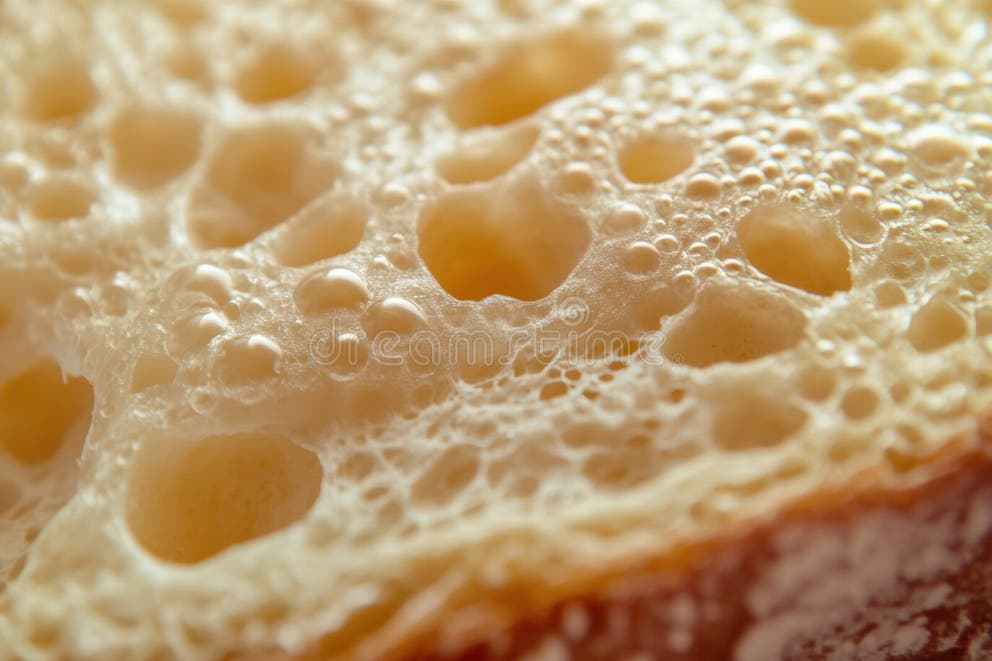 Close Up Examination of Bacterial Growth on Bread Showcasing Texture ...